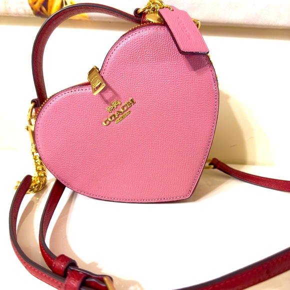 Coach | Bags | Coach Pink Colorblock Heart Bag | Poshmark